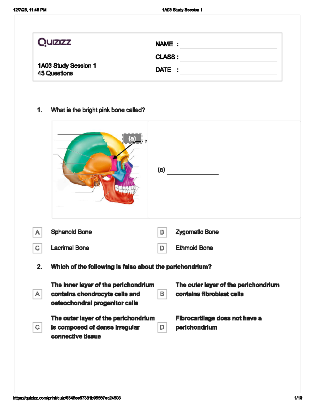 KIN 1A03 Test 8 PRACTICE - KINESIOL 1A03 - Studocu