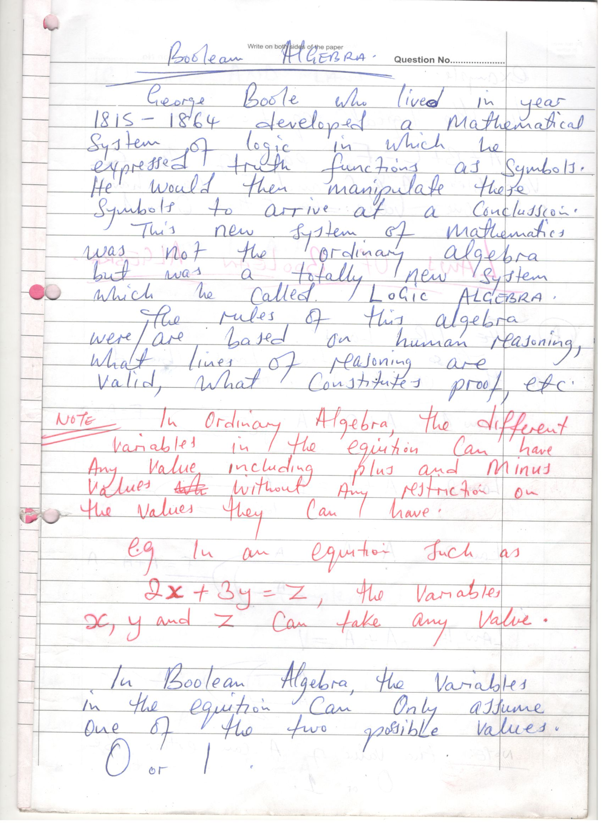 Topic 5A-1- Boolean Algebra - Boolean Write on AlGEBRA of the paper ...