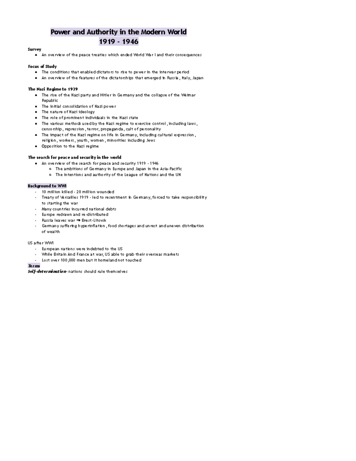 Power and authority complete notes modern history - Power and Authority ...