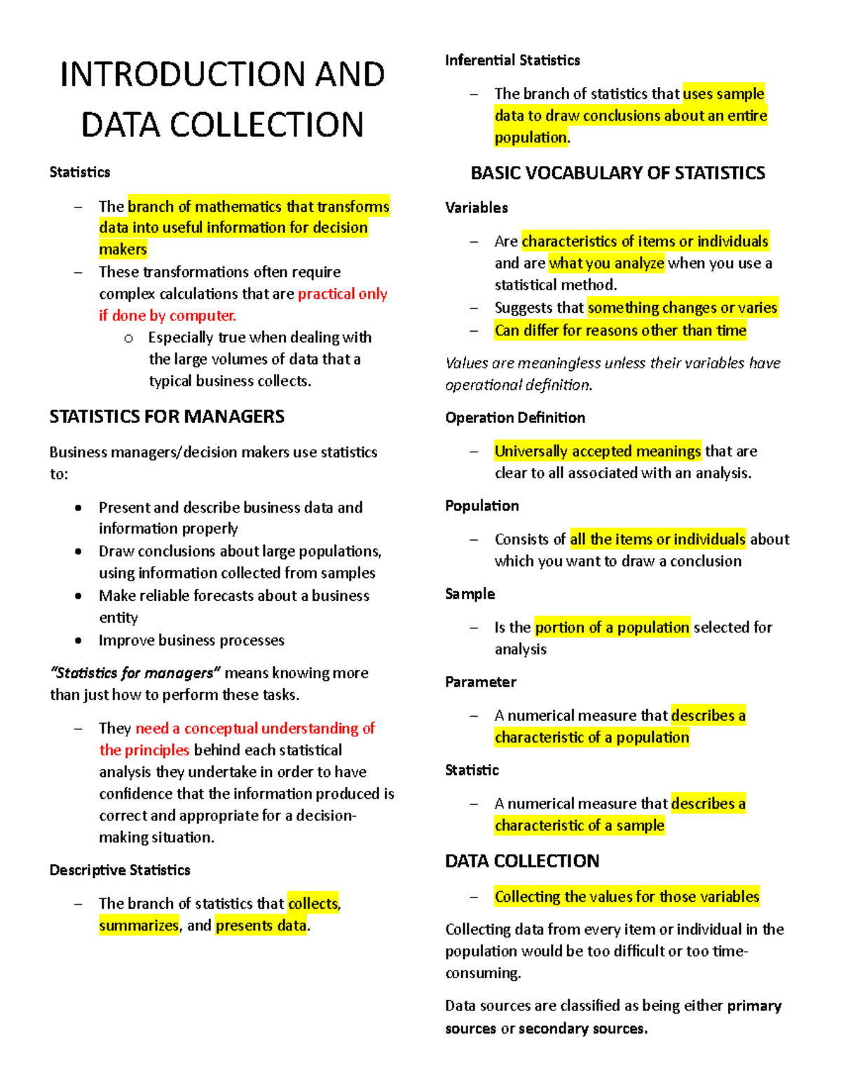 Introduction AND DATA Collection - INTRODUCTION AND DATA COLLECTION ...