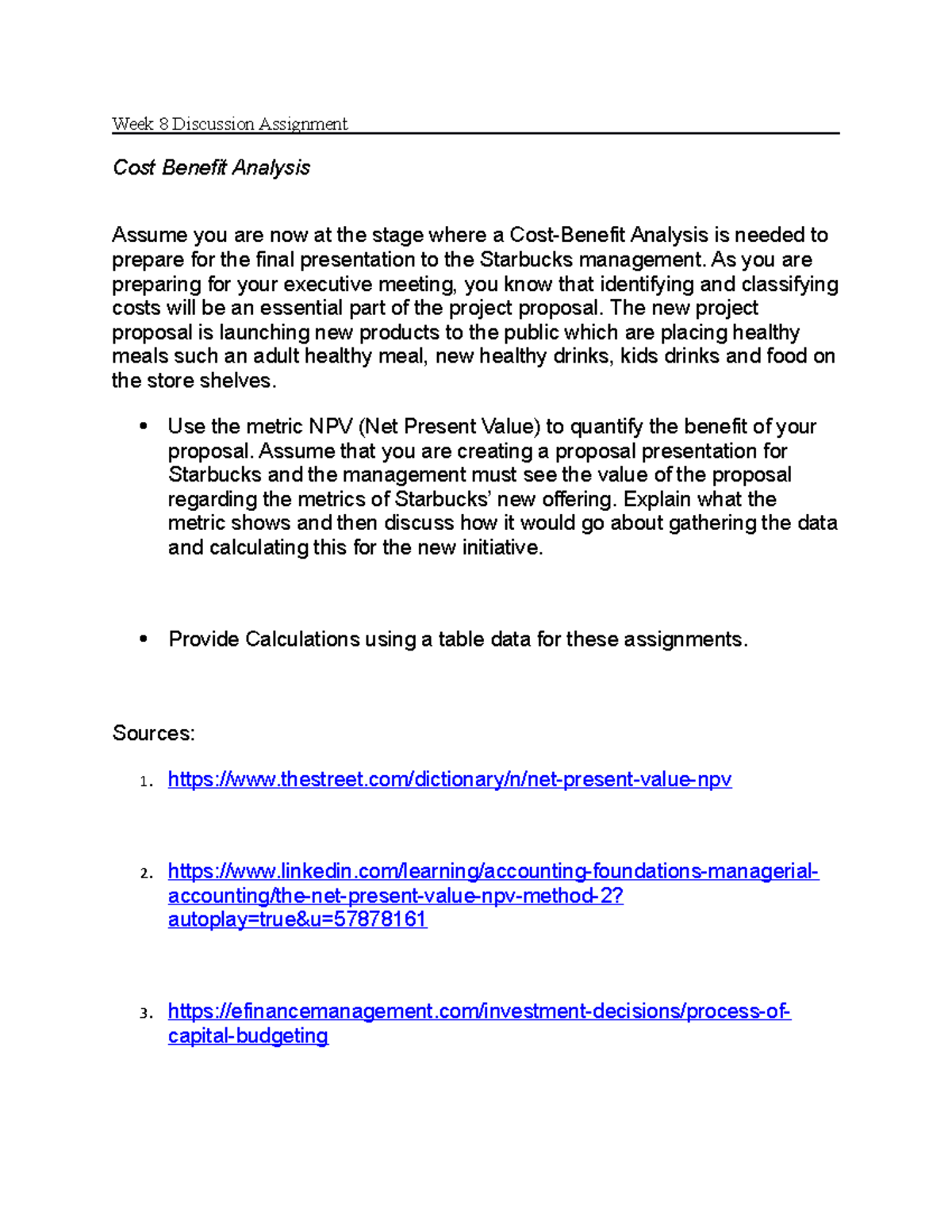 Financial Week 8 Discussion Assignment - Week 8 Discussion Assignment ...