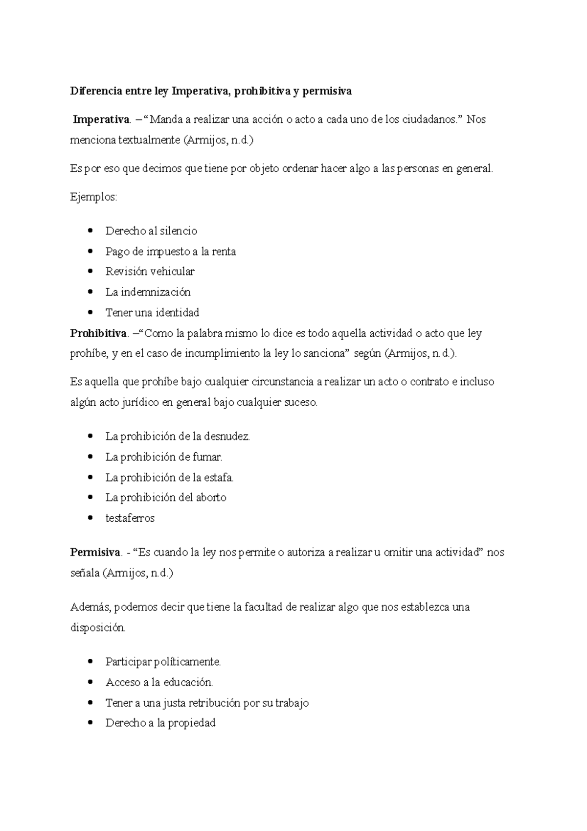 Diferencia entre ley - TAREA - Diferencia entre ley Imperativa ...
