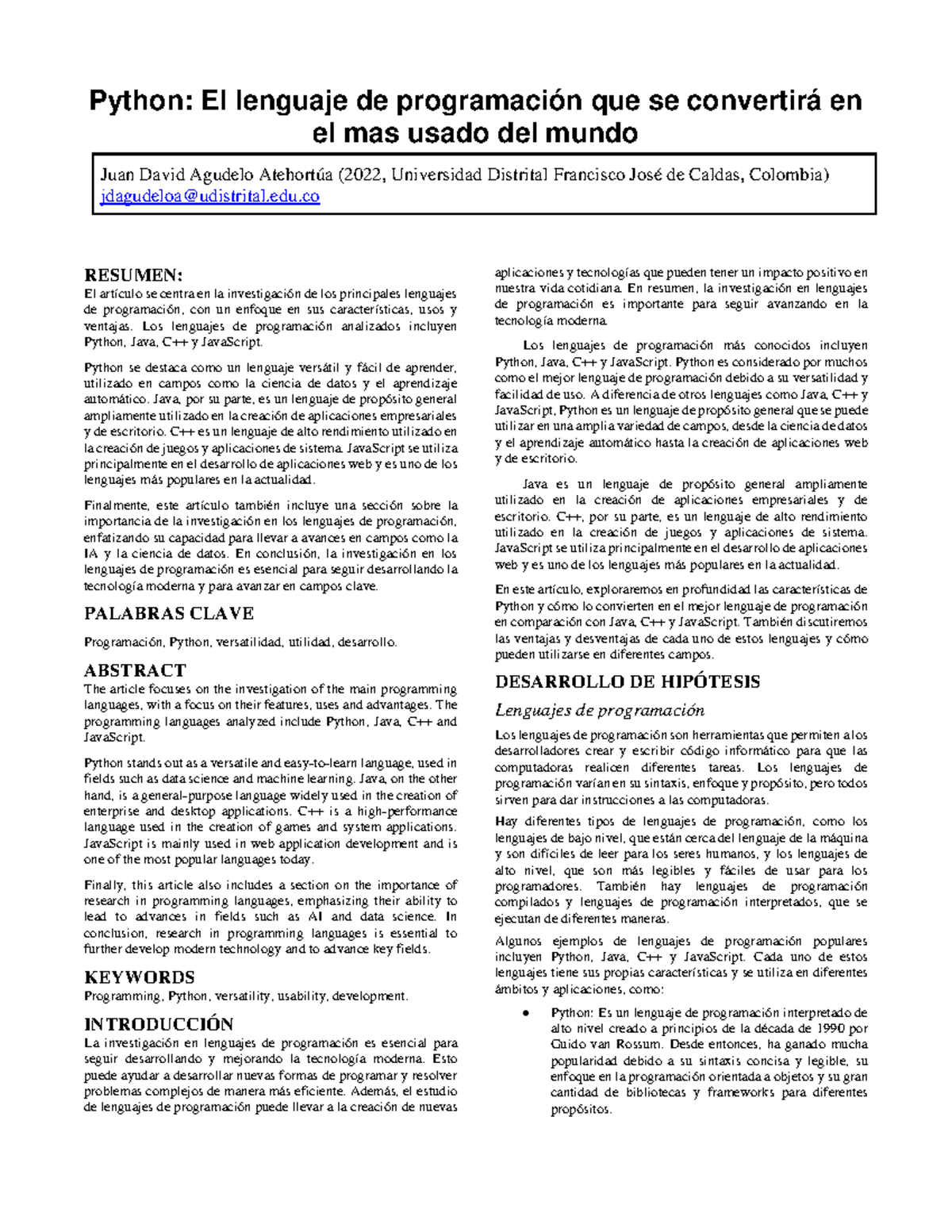 Artículo - Articulo sobre el poder que tiene python sobre la mayoría de ...