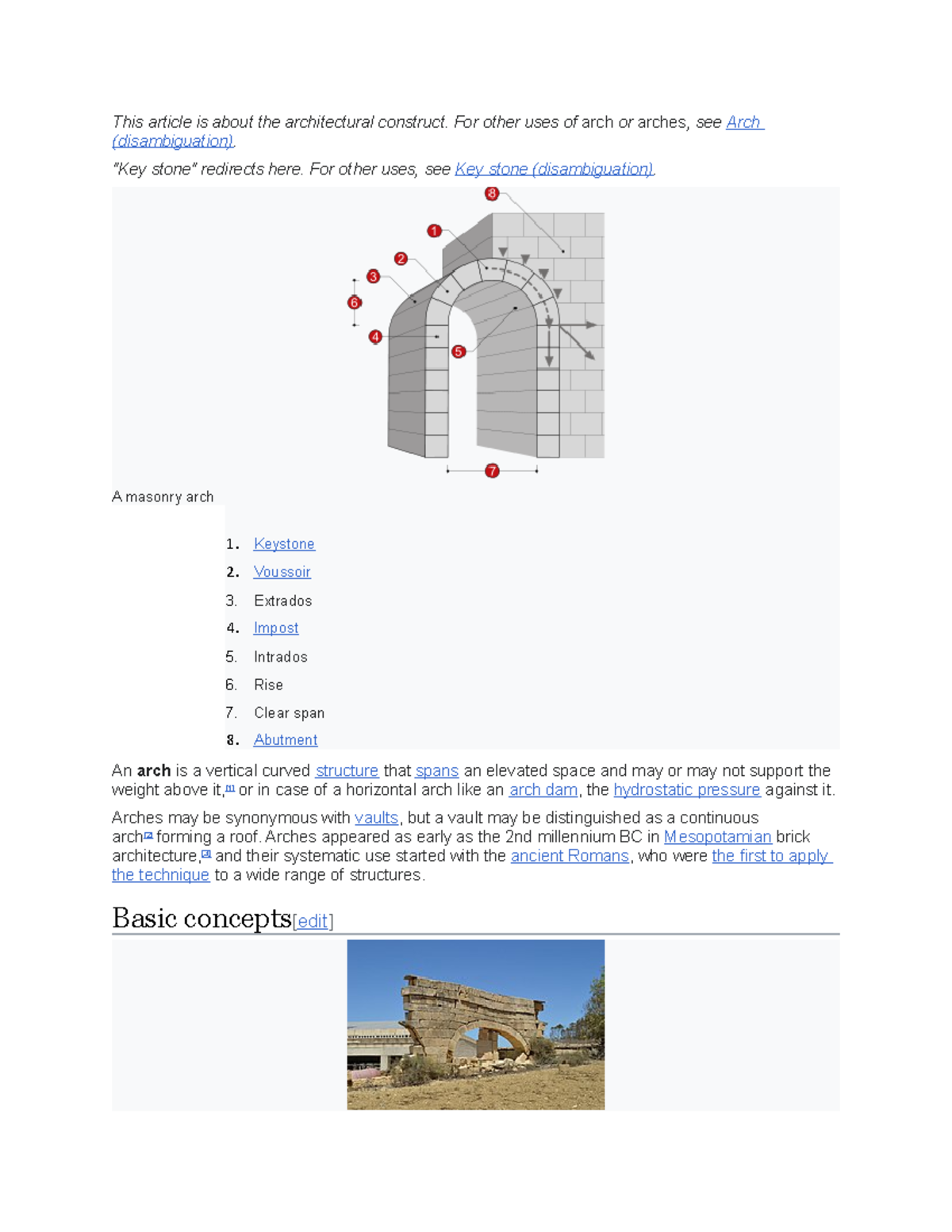 Arch - This article is about the architectural construct. For other ...
