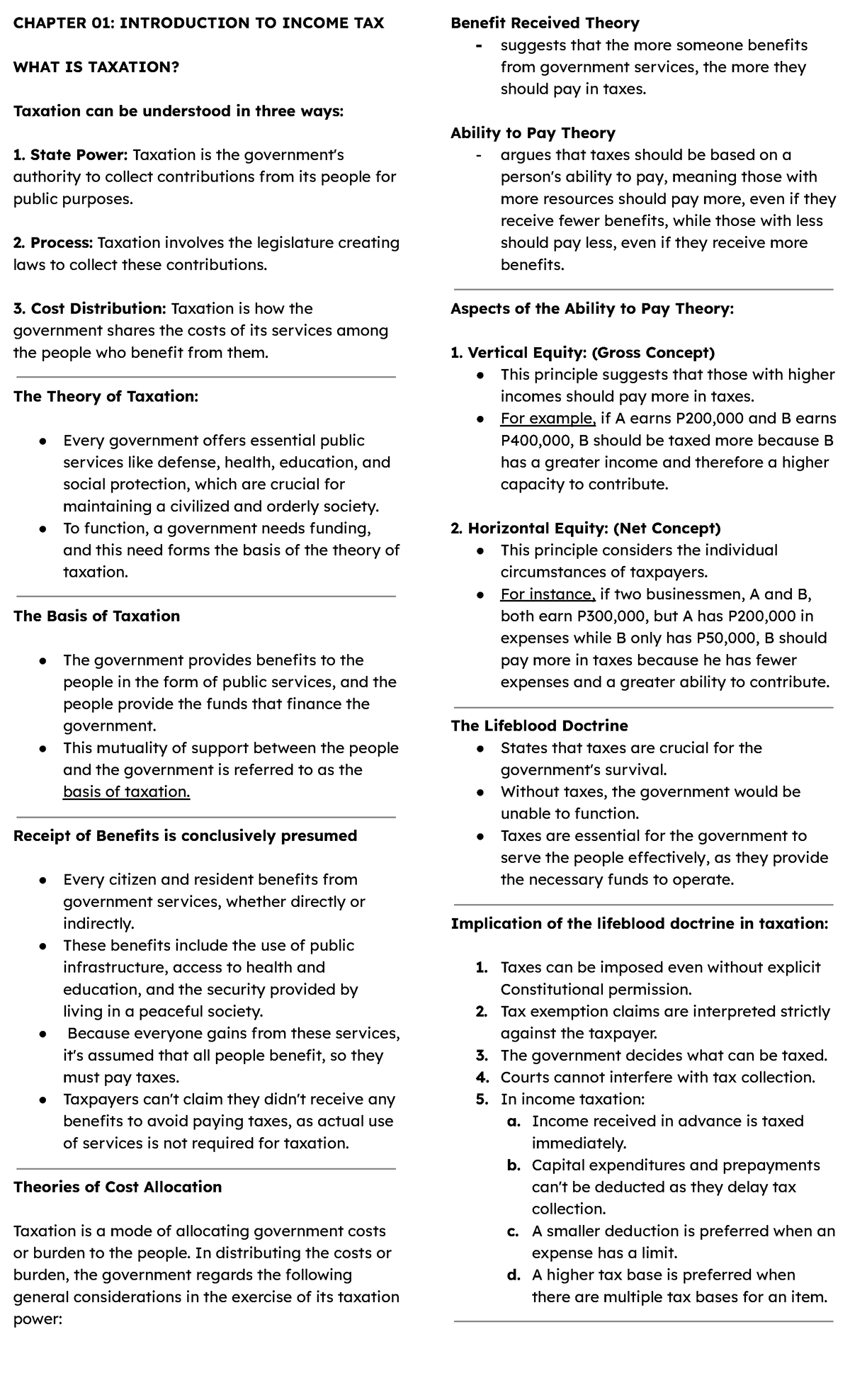 Income Tax Chap 1 AND 2 - notes - CHAPTER 01: INTRODUCTION TO INCOME ...