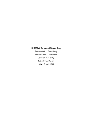 Unpacking the Abcdetime Wound Assessment Template Table - NURS 3040 ...