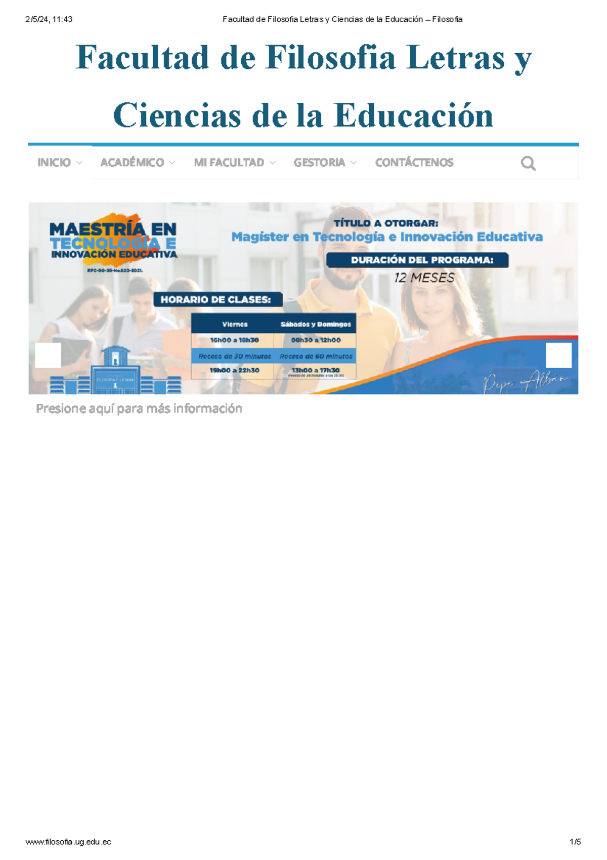 Facultad de Filosofia Letras y Ciencias de la Educación – Filosofia ...