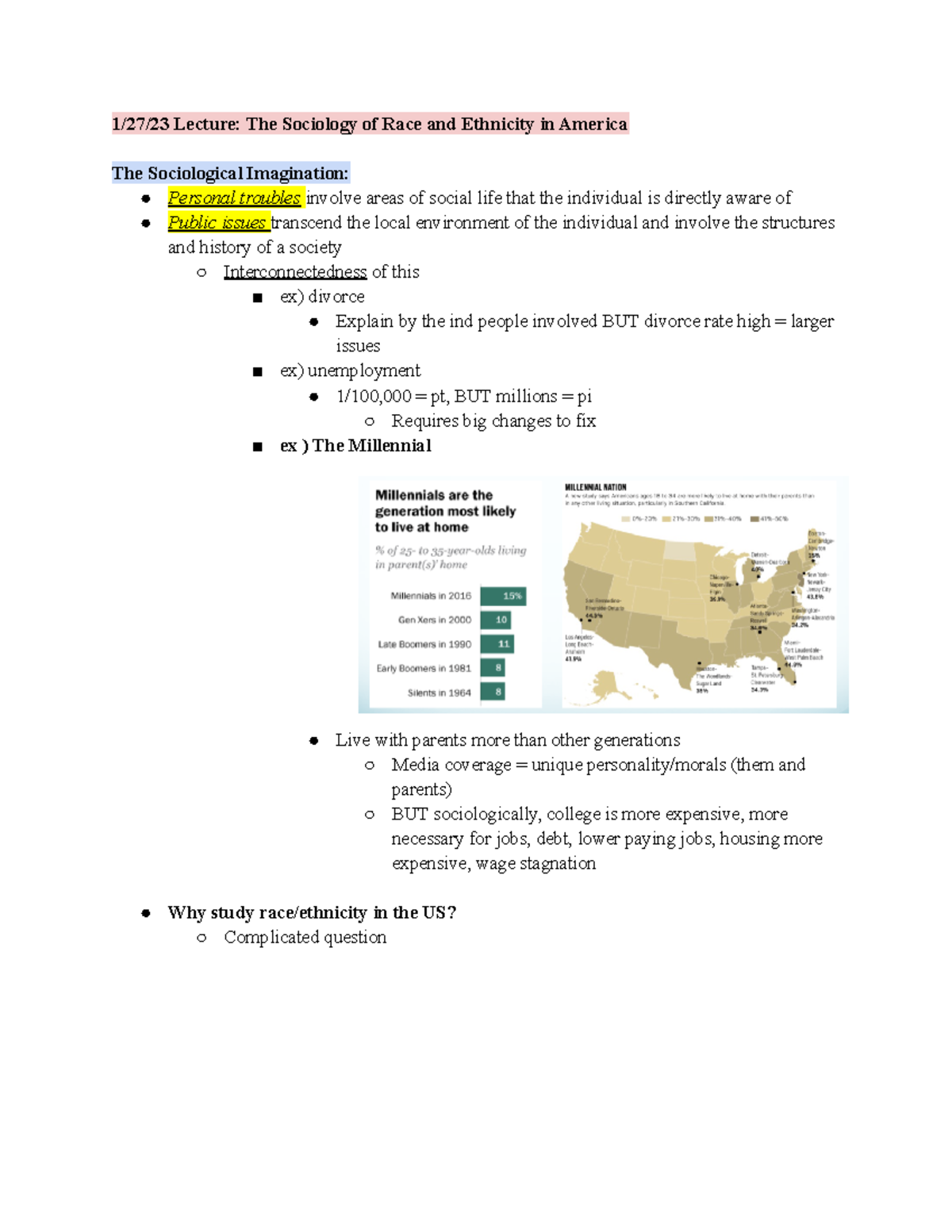 Lecture 2 Soc Notes - 1/27/23 Lecture: The Sociology of Race and ...