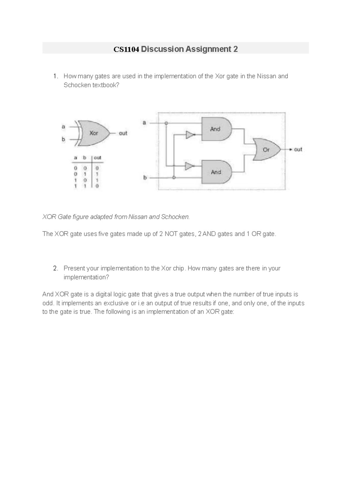 CS1104 Discussion Unit 2 - CS1104 Discussion Assignment 2 How many ...
