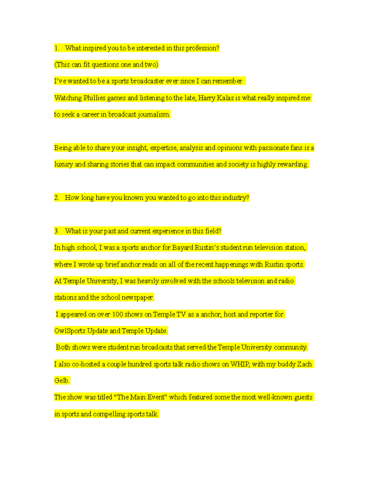 Business of Sports Interview Questions Included in Paper - 1. What ...