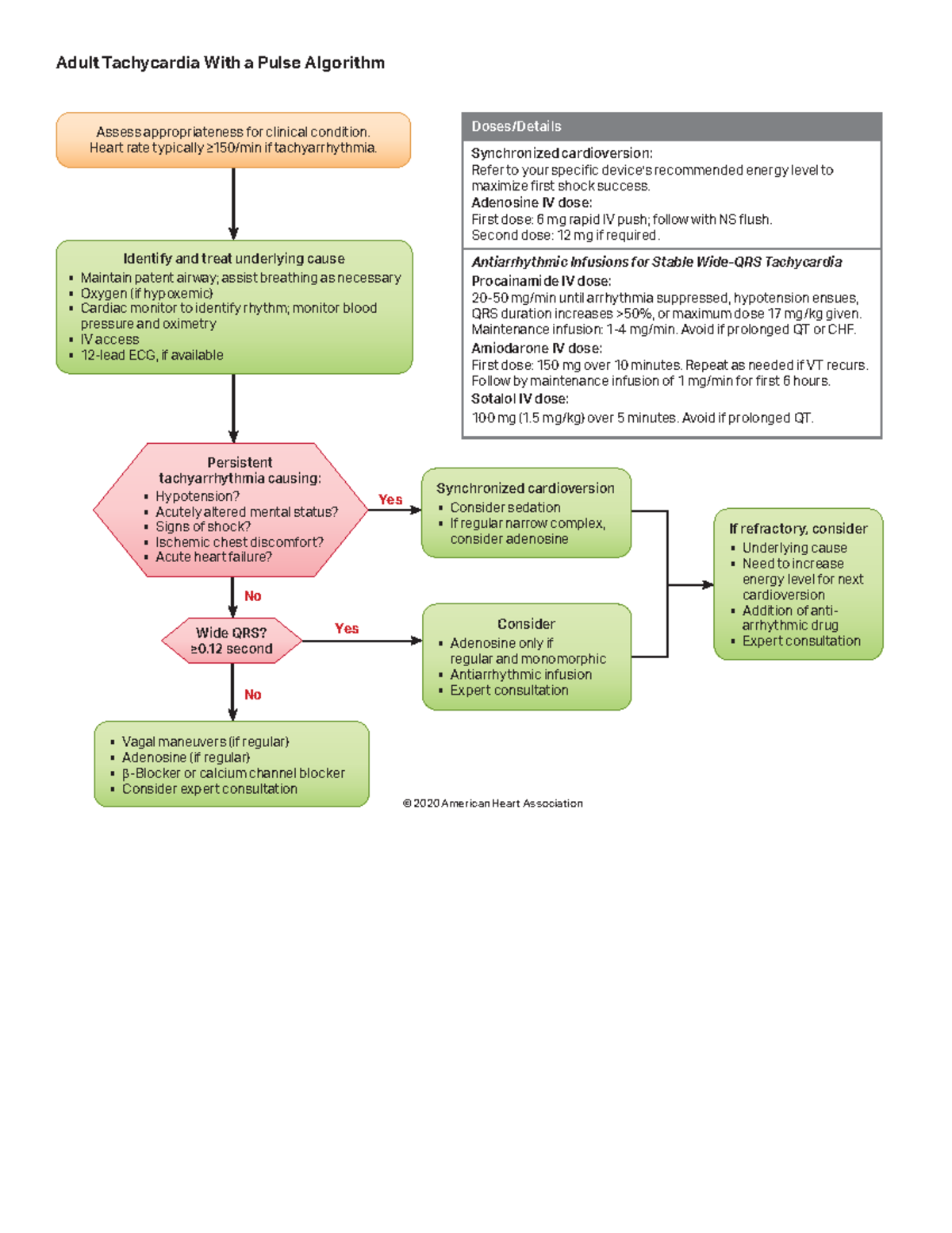Algorithm ACLS Tachycardia 2006 12 - Yes Yes No No Doses/Details ...