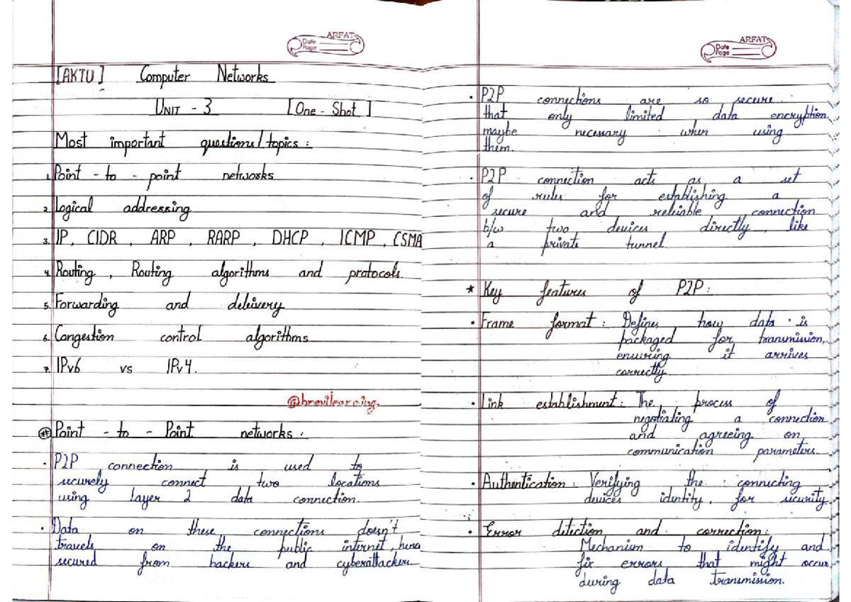 CN unit-3 full notes by brevilearning yt compressed - B.tech - Studocu