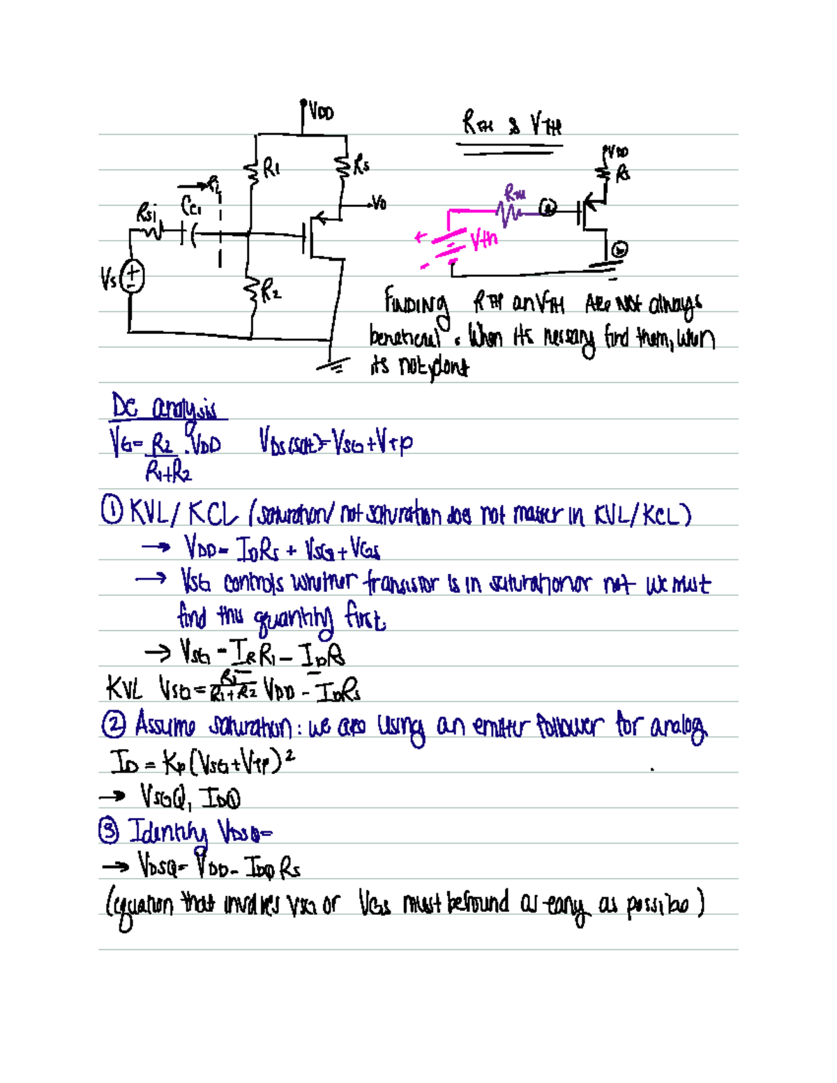 CMPE 314 Day 22 - Dr. Yan - VDD RTH VTH R1 Rs iVDD pi Rs RTH Rsi Cc. Vo ...