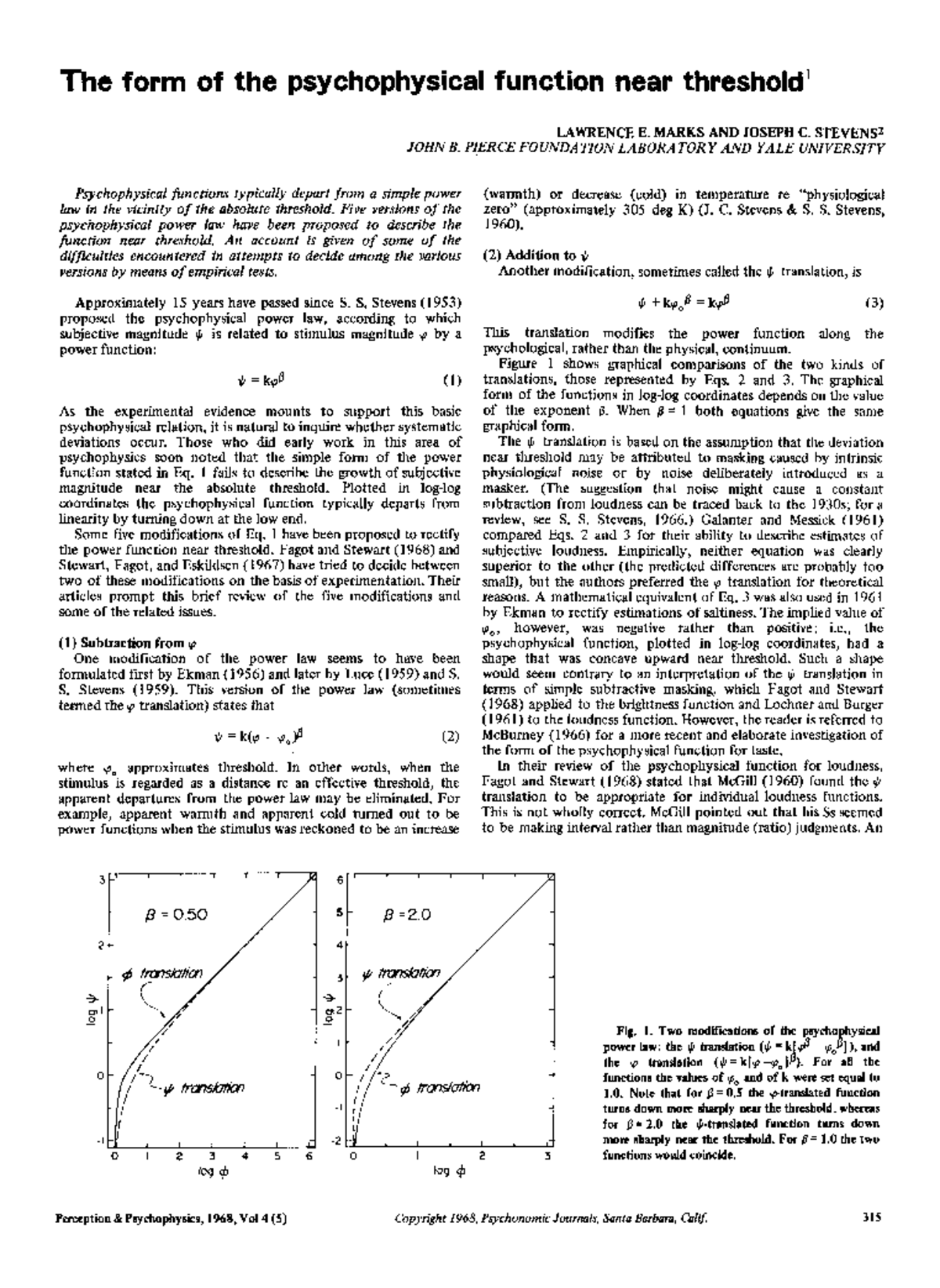 BF03210523 - for practice - The form of the psychophysical function ...