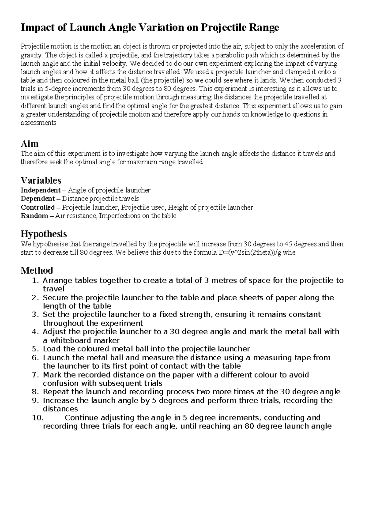 Impact of Launch Angle Variation on Projectile Range - The object is ...