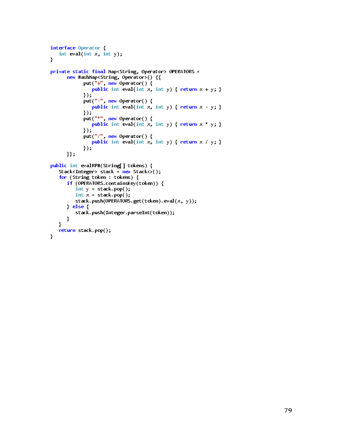 Interview questions-80-86 - interface Operator { int eval(int x, int y ...