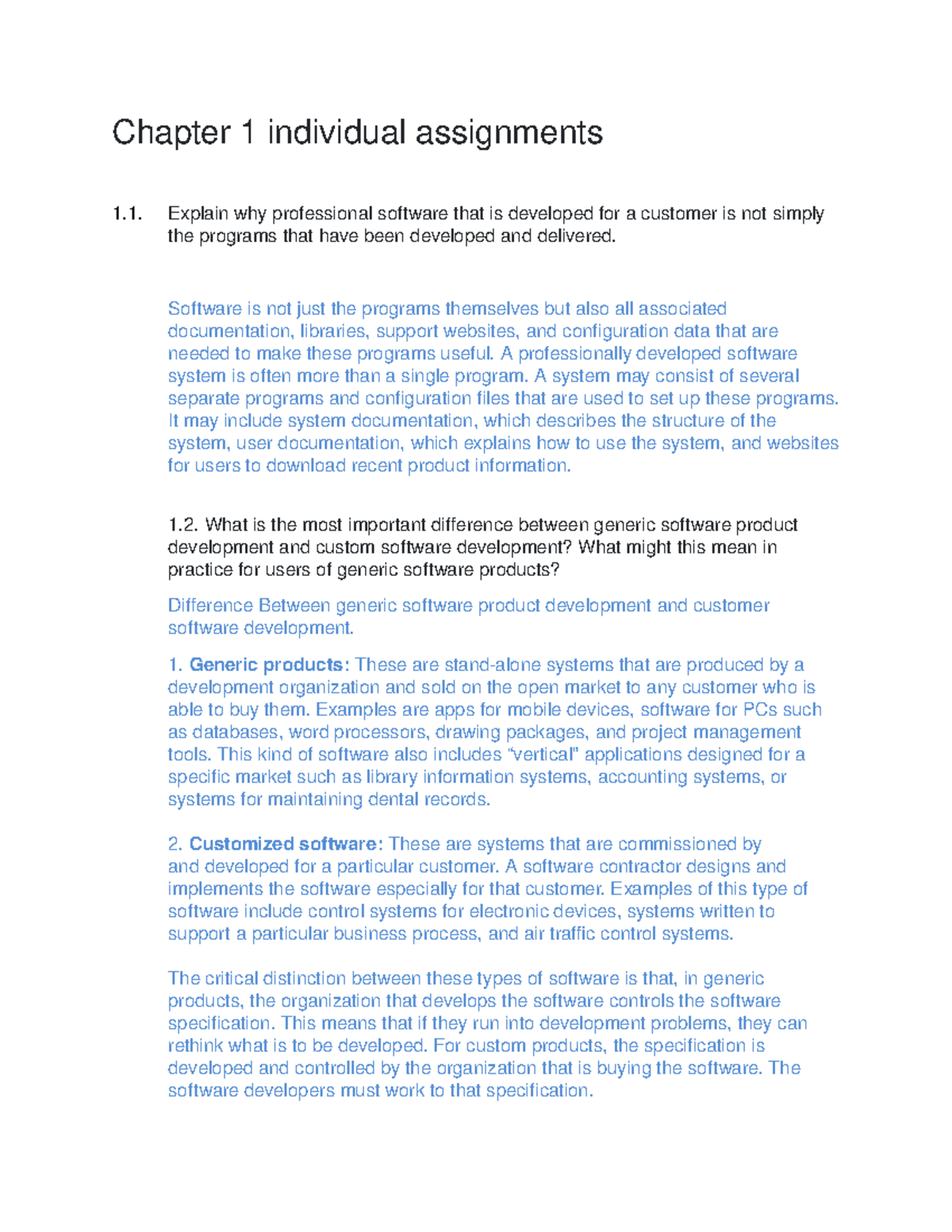 Chapter 1 individual assignments - Chapter 1 individual assignments Explain why professional ...