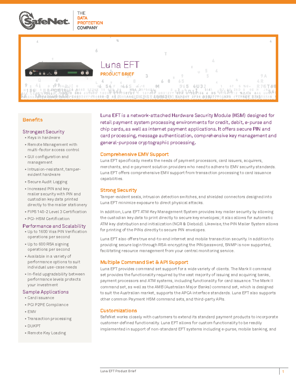 Luna EFT PB EN v8 JUN132014 web - Luna EFT Product Brief 1 Luna EFT is ...