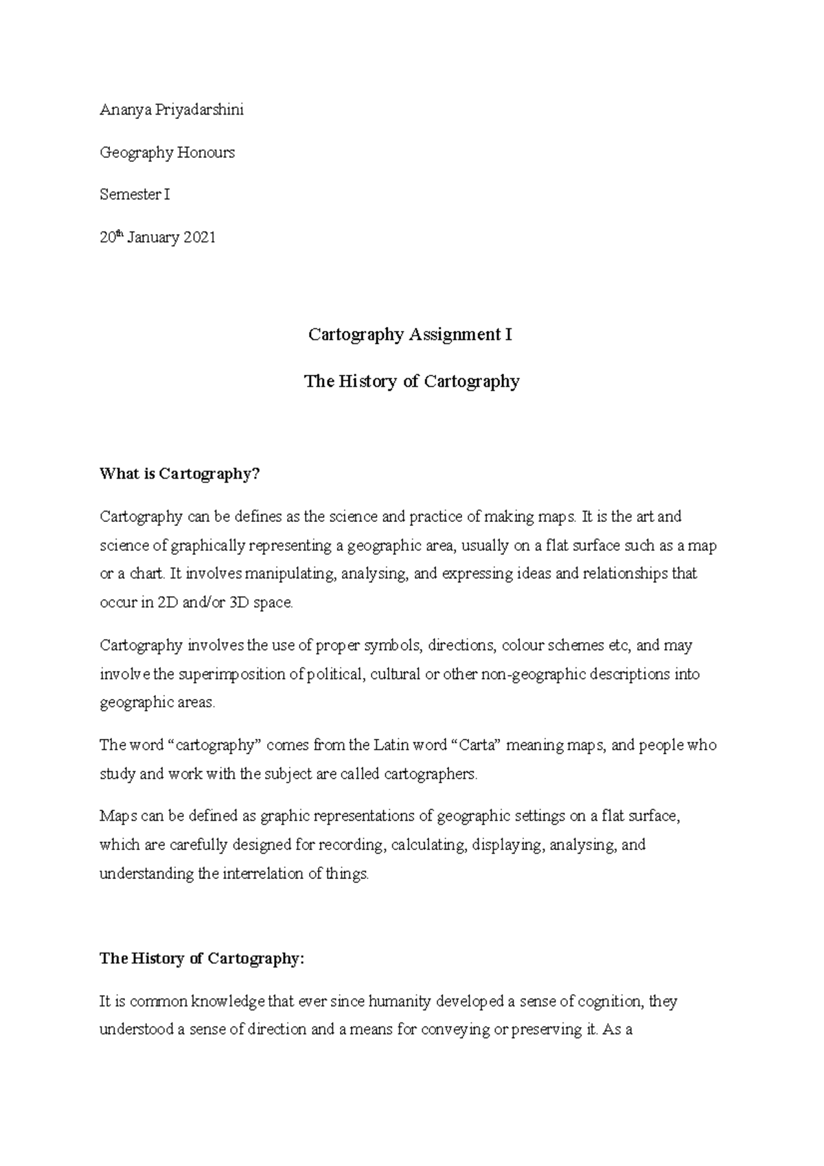 Cartography assignment I - Ananya Priyadarshini Geography Honours ...