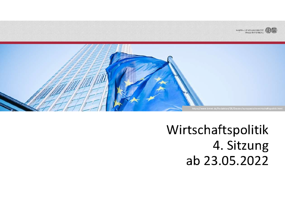 4 Wirtschaftspolitik - Prof.Dr. Lars Börner, M. Sc Nils Sulzmann ...
