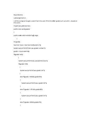 Lab 4 Assignment Answers - Mac190 Lab 4 public class Circle three private variables x, y that ...