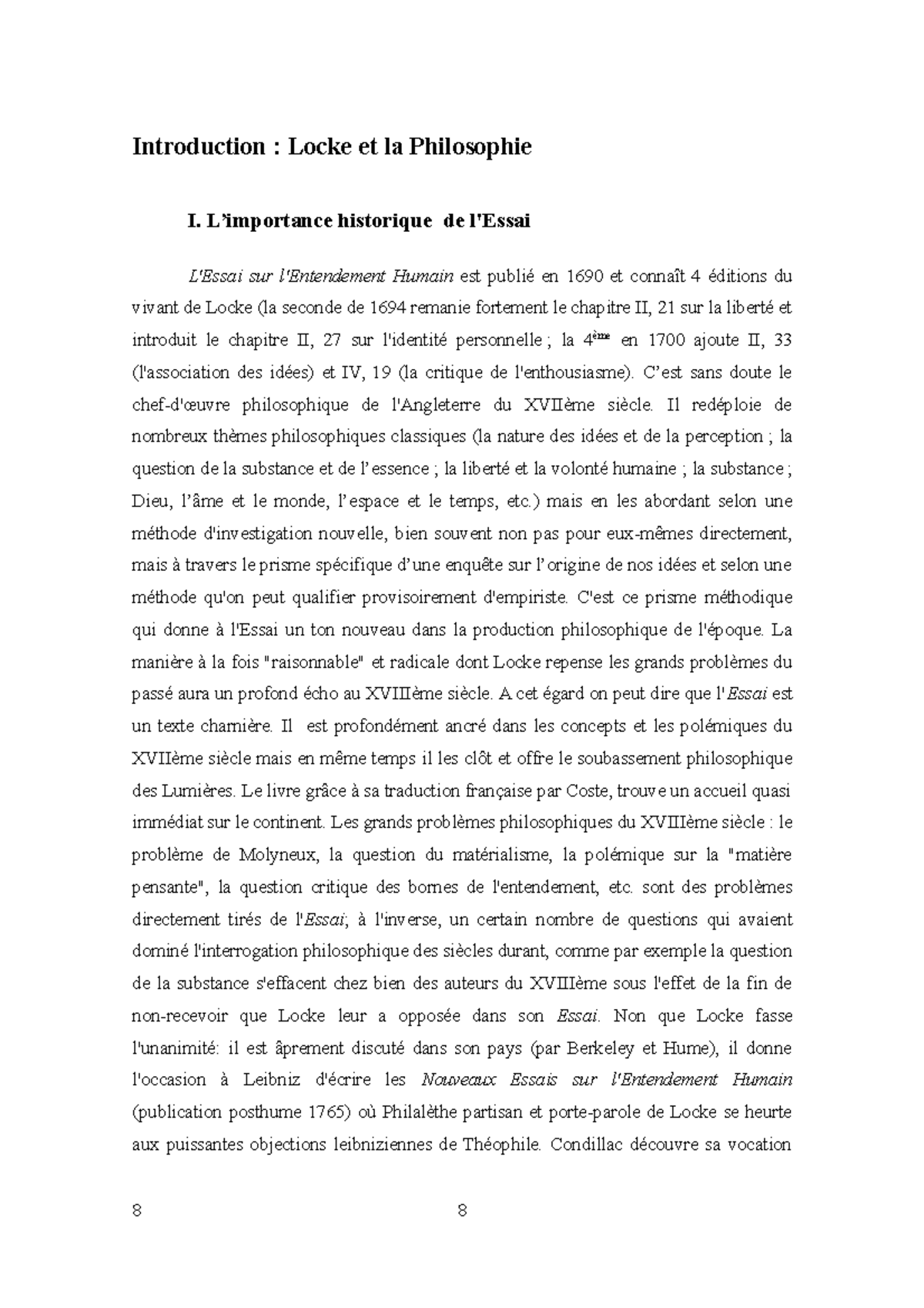 John Locke - Introduction : Locke et la Philosophie I. L’importance ...