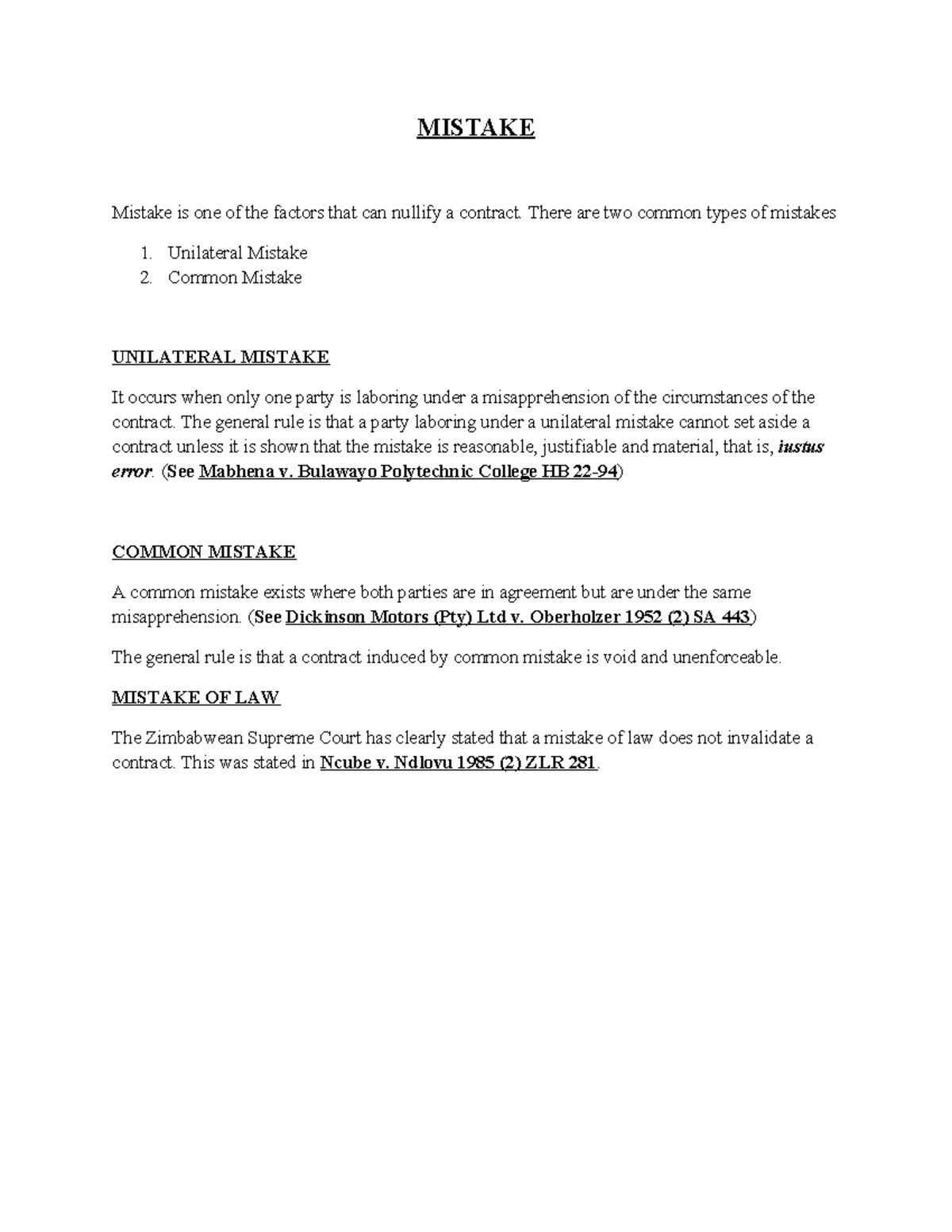 2. Mistake - MISTAKE Mistake is one of the factors that can nullify a ...