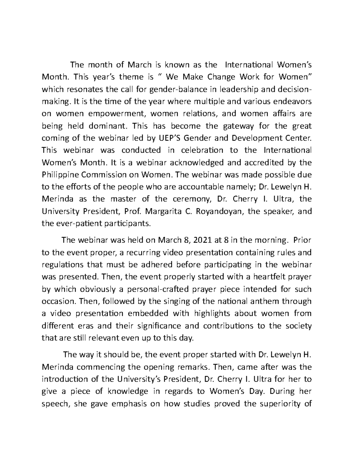 Narrative%20Pando - Thanks - The month of March is known as the ...