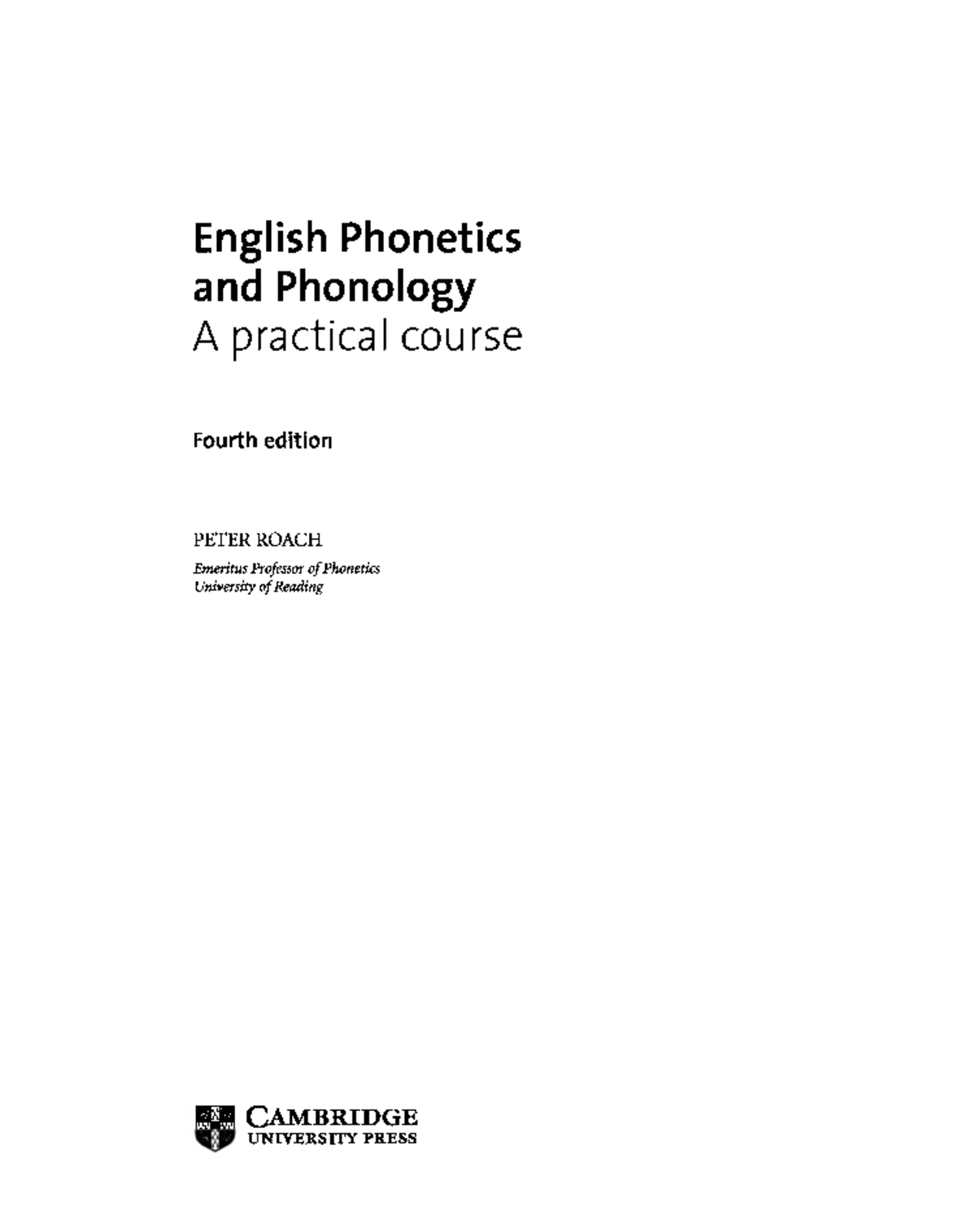 05. Roach - English Phonetics and Phonology - Introduction - English ...