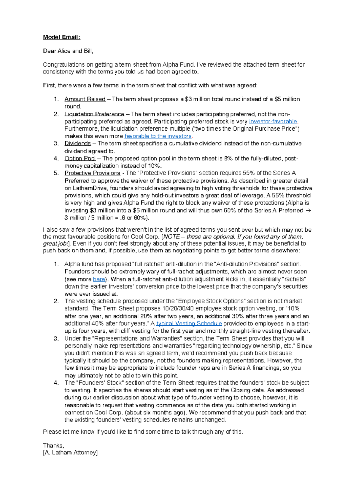 Module 3 - Model Email - Model Email: Dear Alice and Bill ...