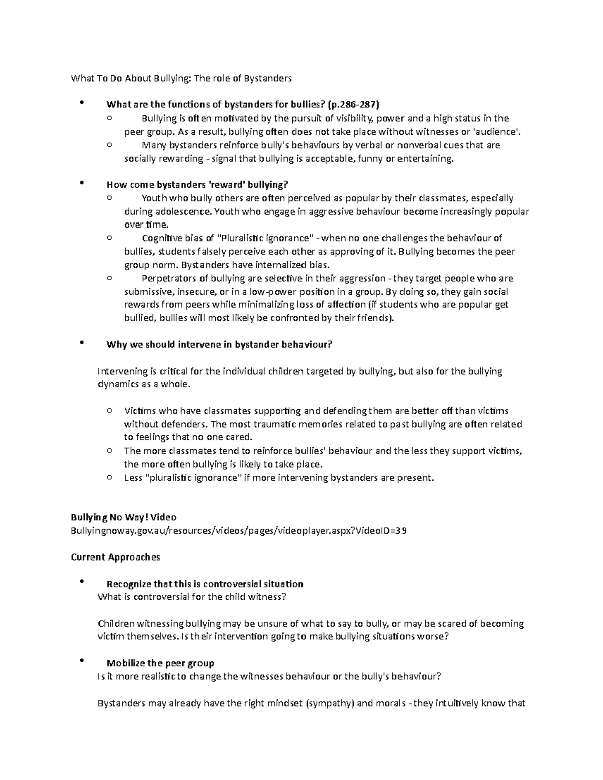 EDUC363 0 W5 T - Detailed tutorial notes - What To Do About Bullying ...