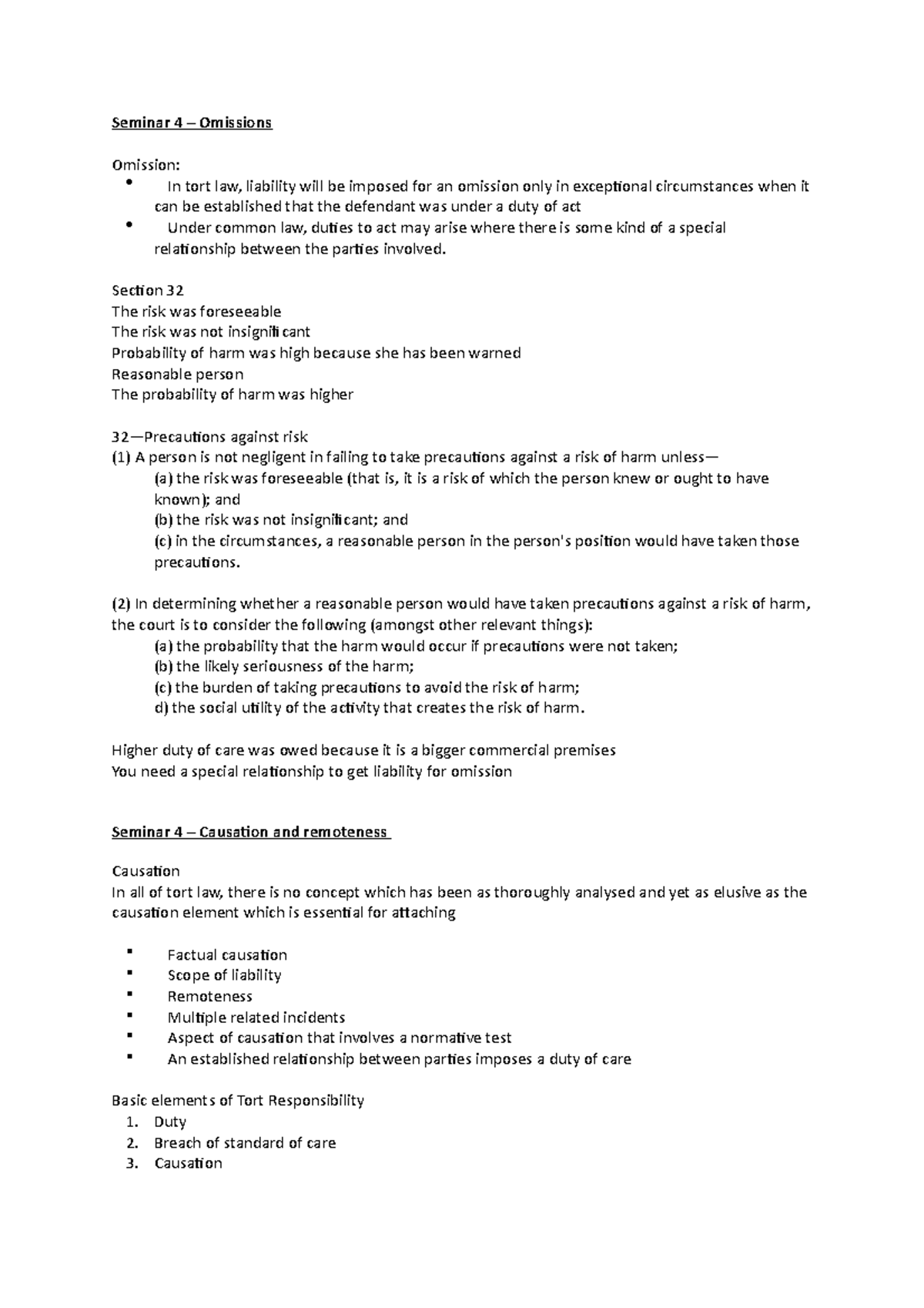 Seminars - Seminar notes and summary - Seminar 4 – Omissions Omission ...