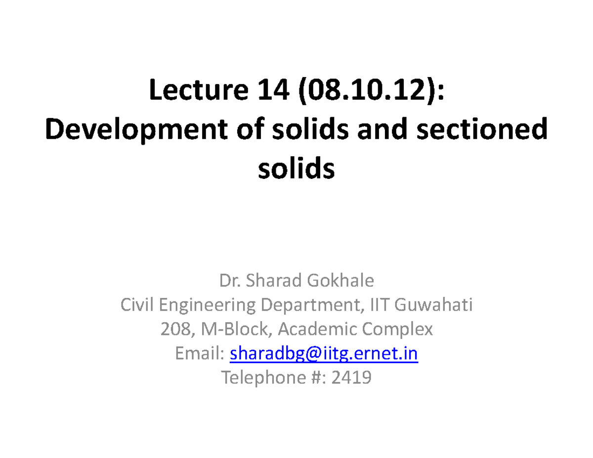 Surface development handouts - Lecture 14 (08.10): Lecture 14 (08 10 12 ...