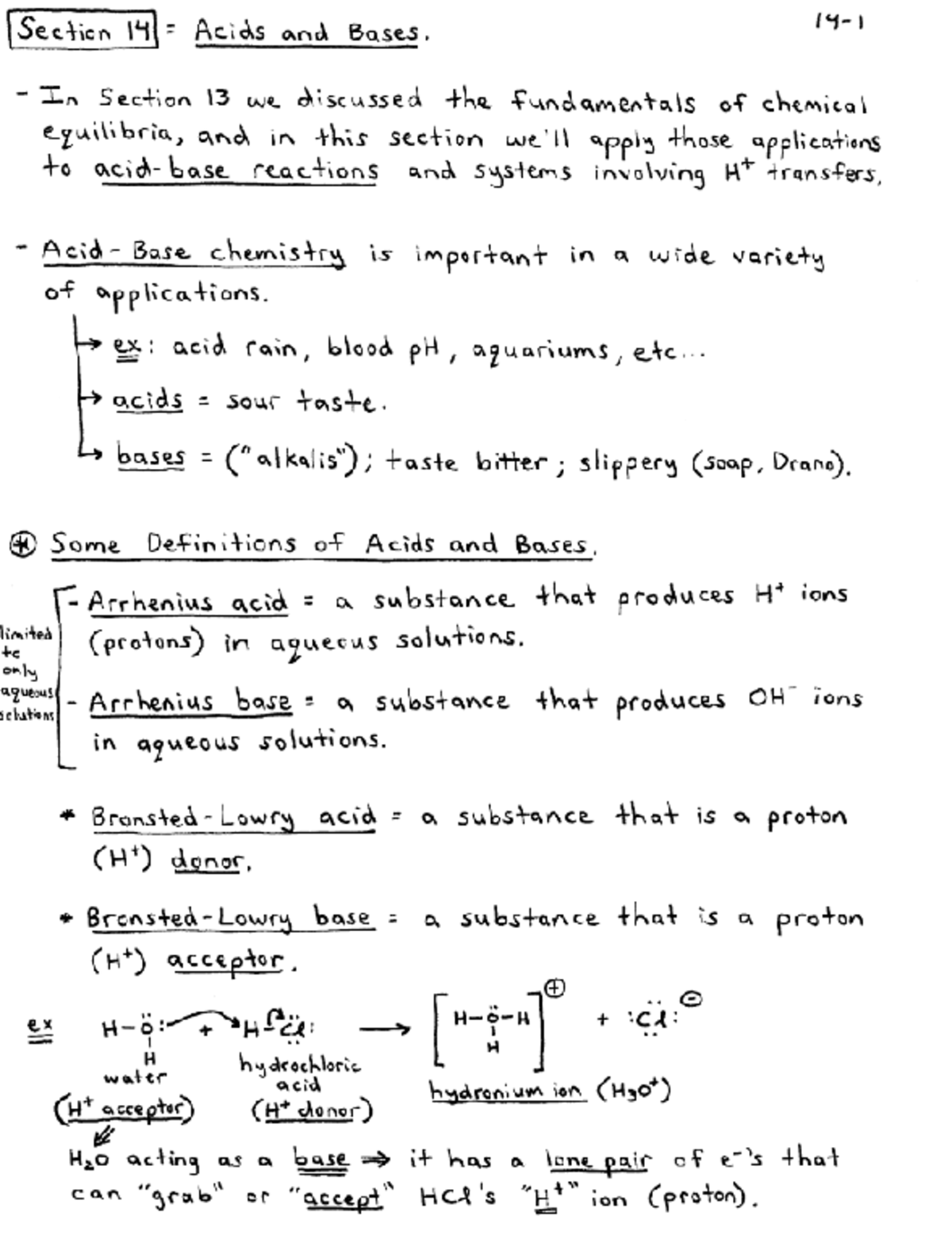 Acids and Bases Notes - Chem101 - Studocu