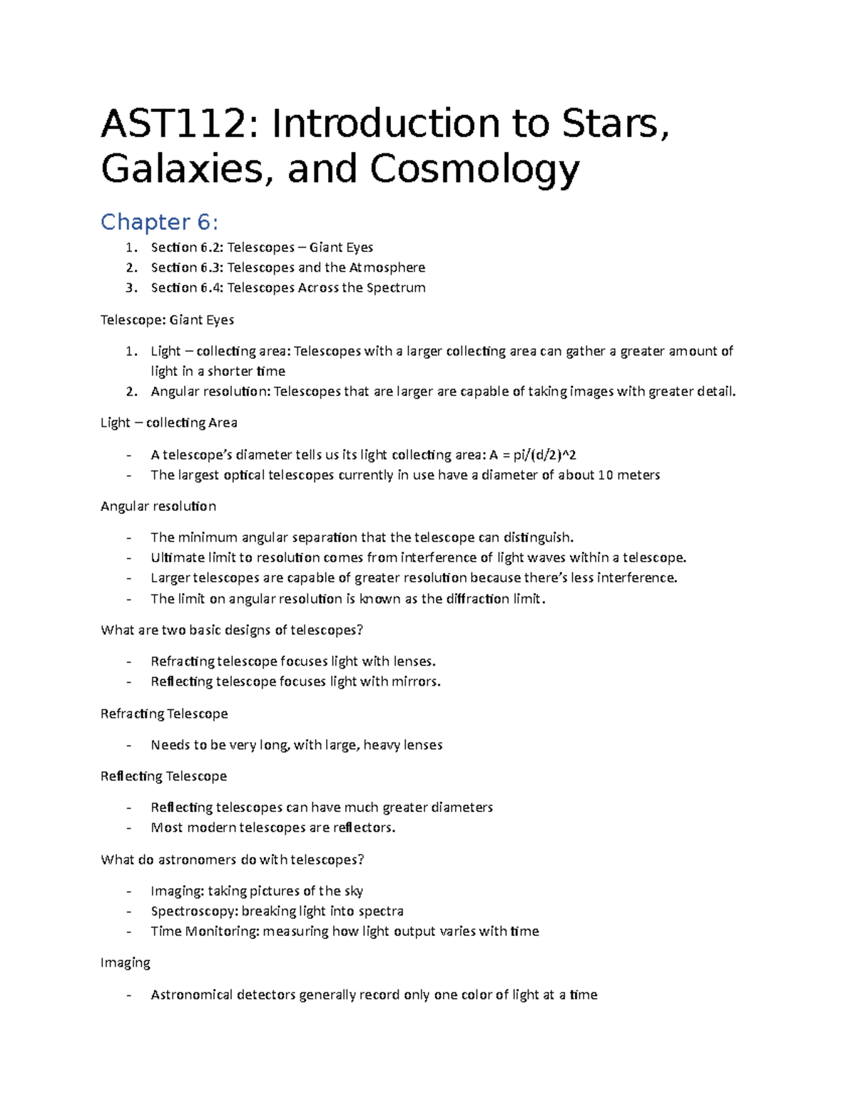 Lecture 8 - AST112: Introduction to Stars, Galaxies, and Cosmology ...
