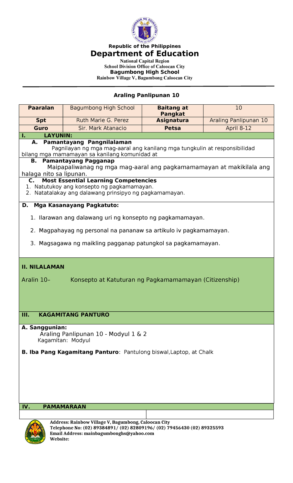 DLP AP10 - for school purposes - Department of Education National ...