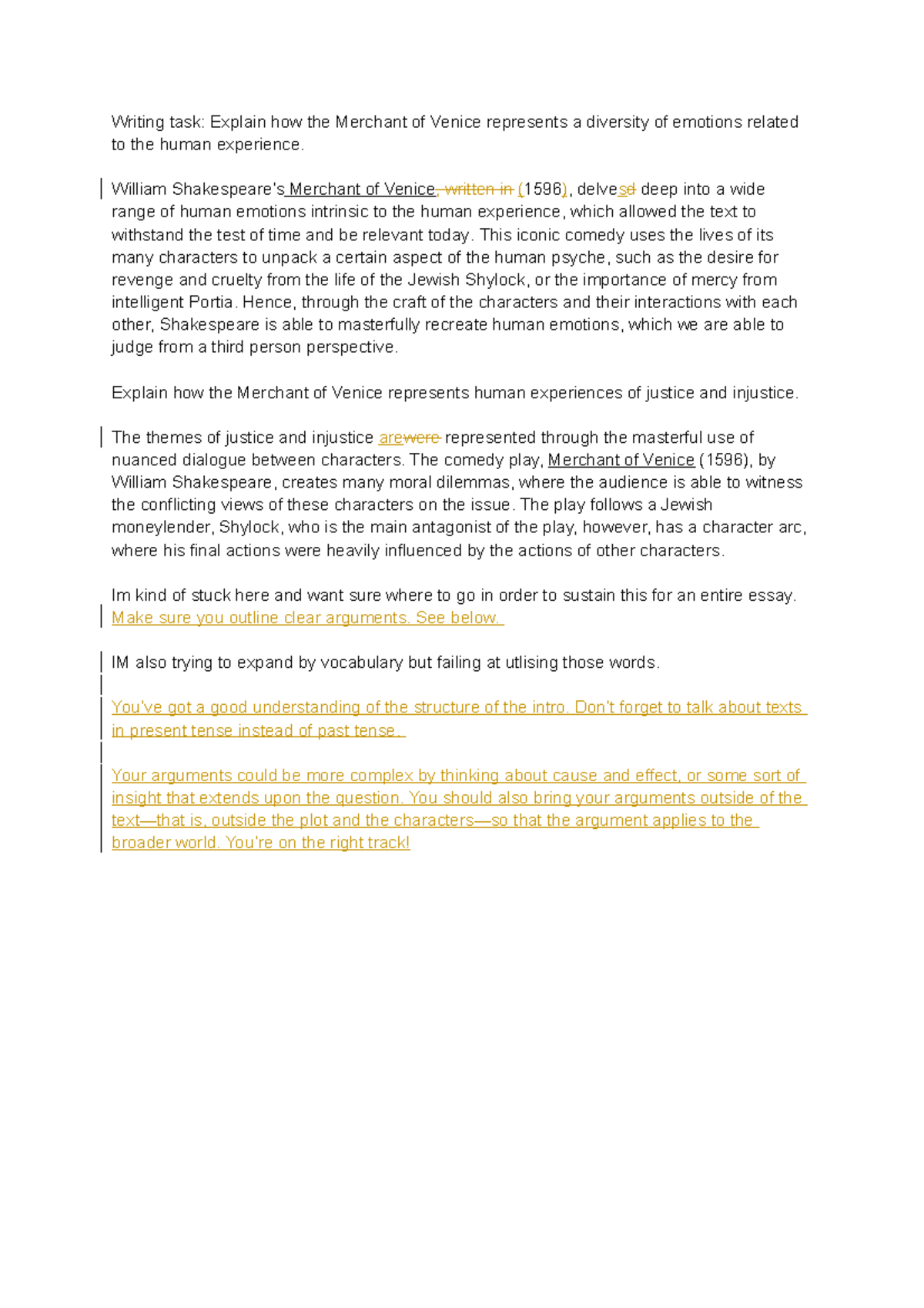 Writing task Explain how the Merchant of Venice represents a diversity ...