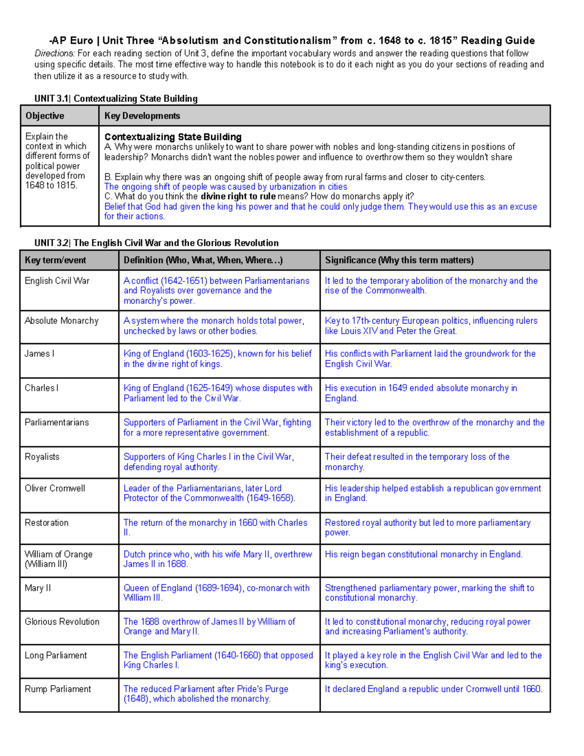 Copy of Unit 3 Absolutism and Constitutionalism -AP Euro | Unit Three ...