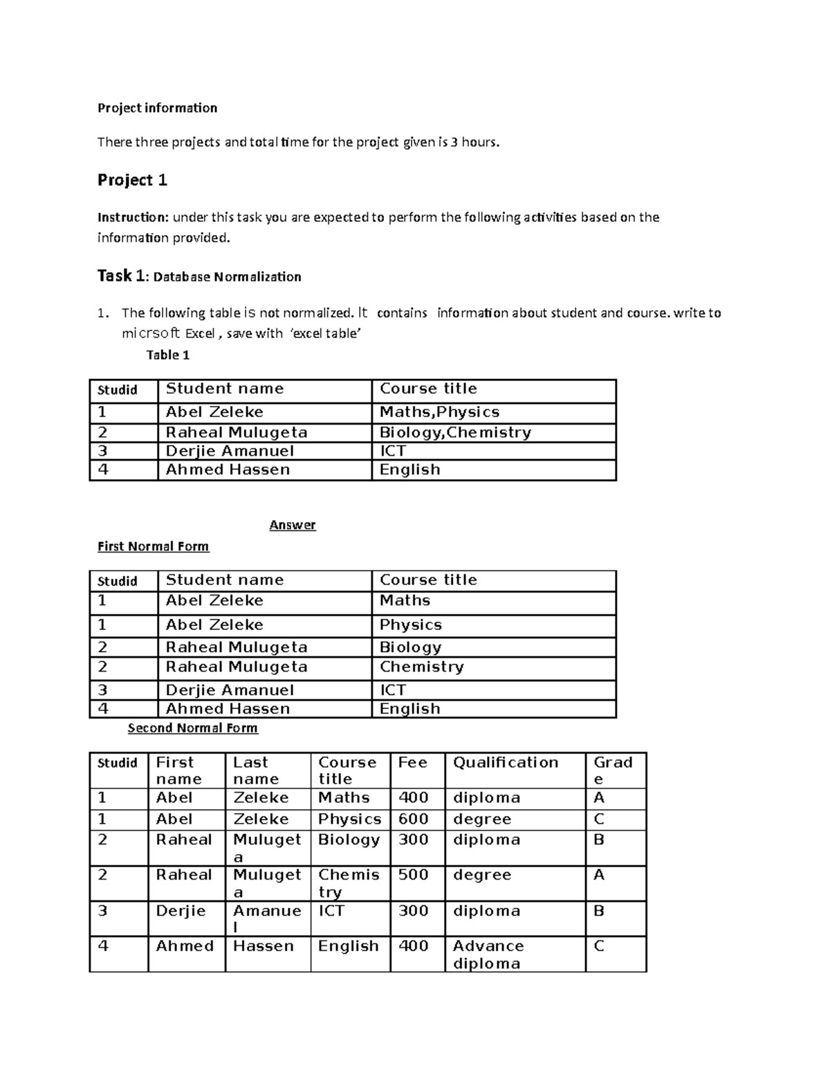 Database Administration Level Iv Practical Exam 1 Project Information There Three Projects And 3762