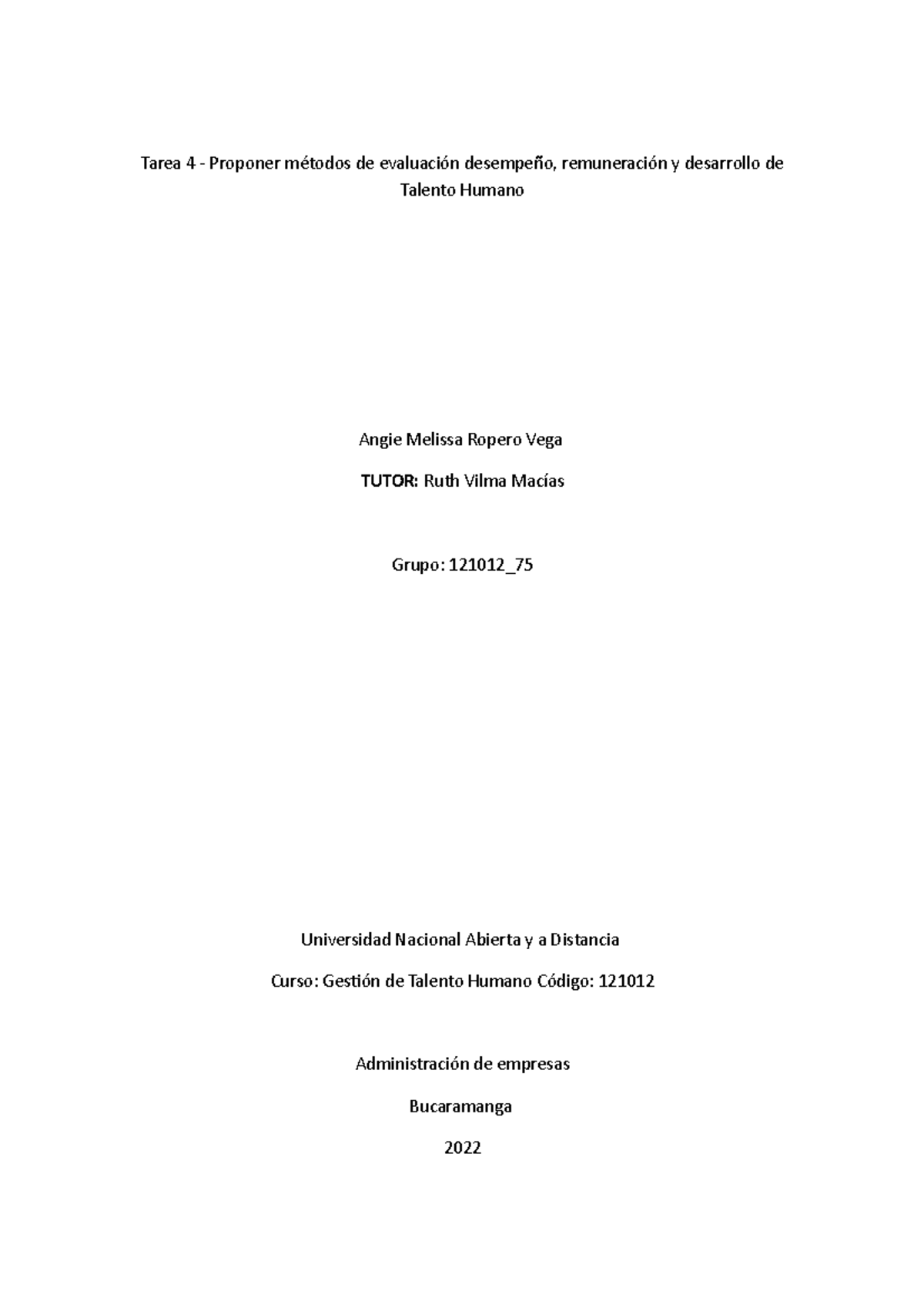 Tarea 4 -individual Angie Ropero - Tarea 4 - Proponer métodos de ...