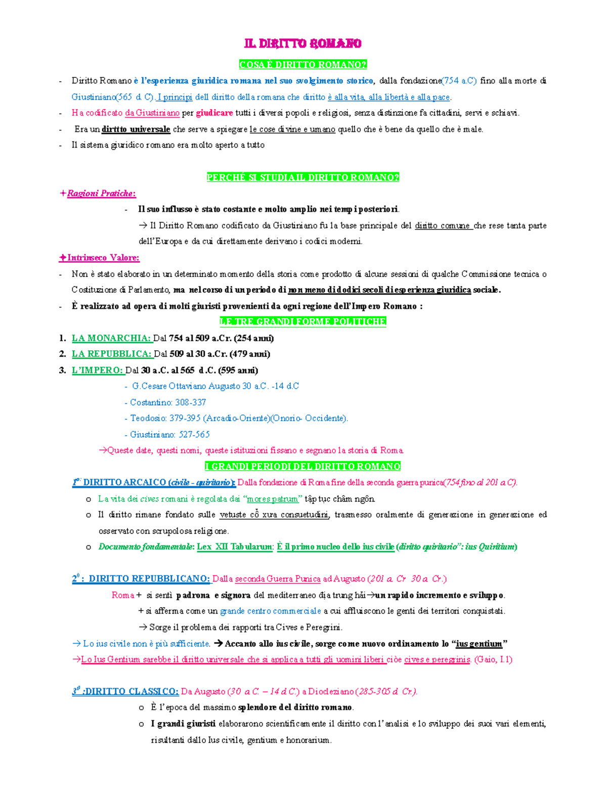 Diritto Romano 2022 - IL DIRITTO ROMANO COSA È DIRITTO ROMANO? Diritto ...