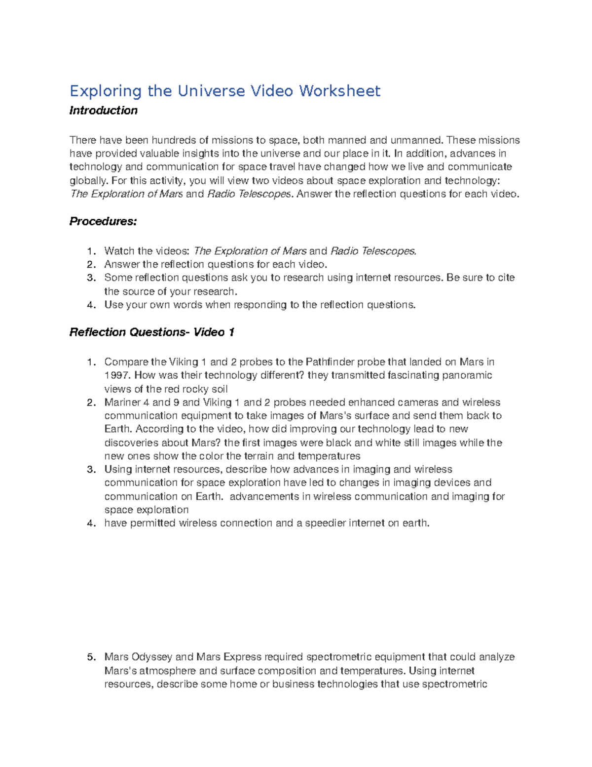 Copy of 4.02 Template - history - Exploring the Universe Video ...