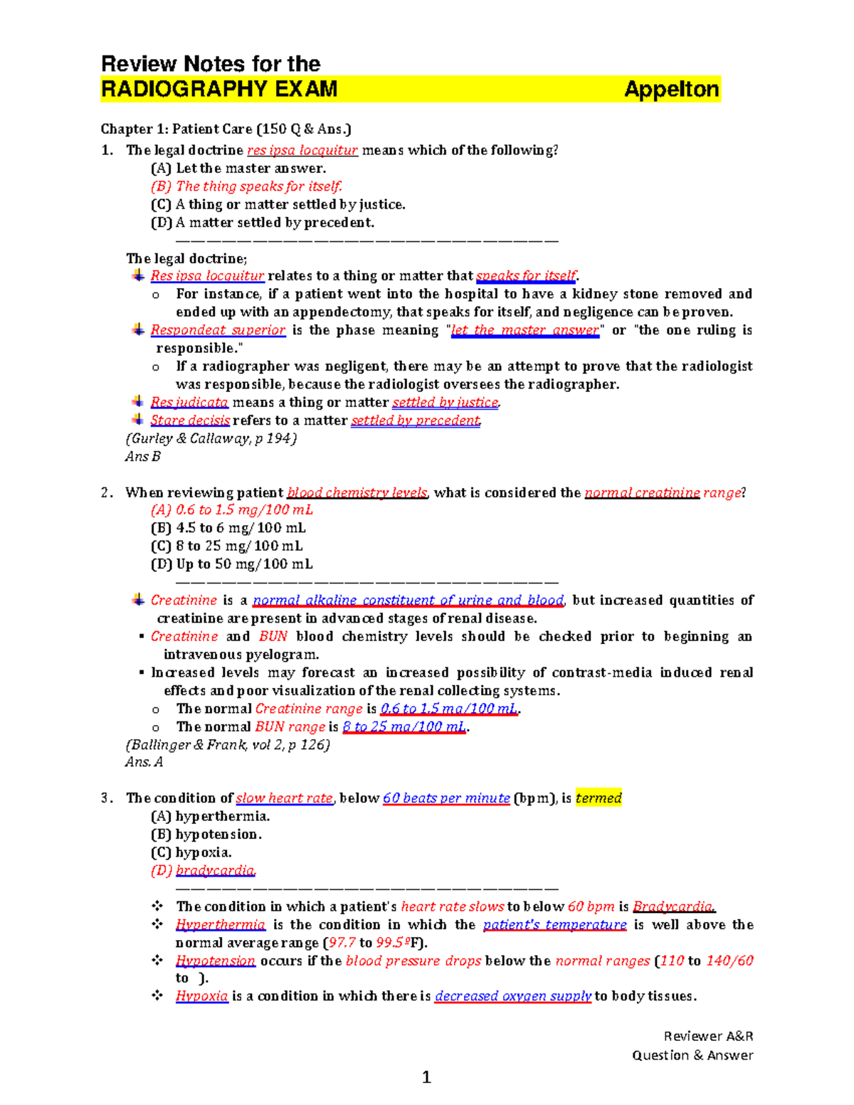 Chapter I - For Patient Care Lecture Notes for Board Exam - RADIOGRAPHY ...