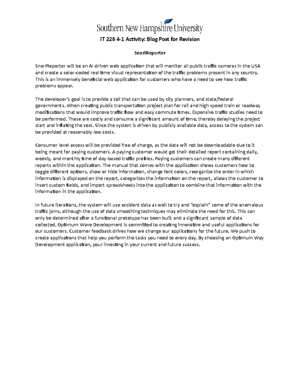 IT 226 4.1 Activity Blog Post for Revision - IT 226 4-1 Activity: Blog ...