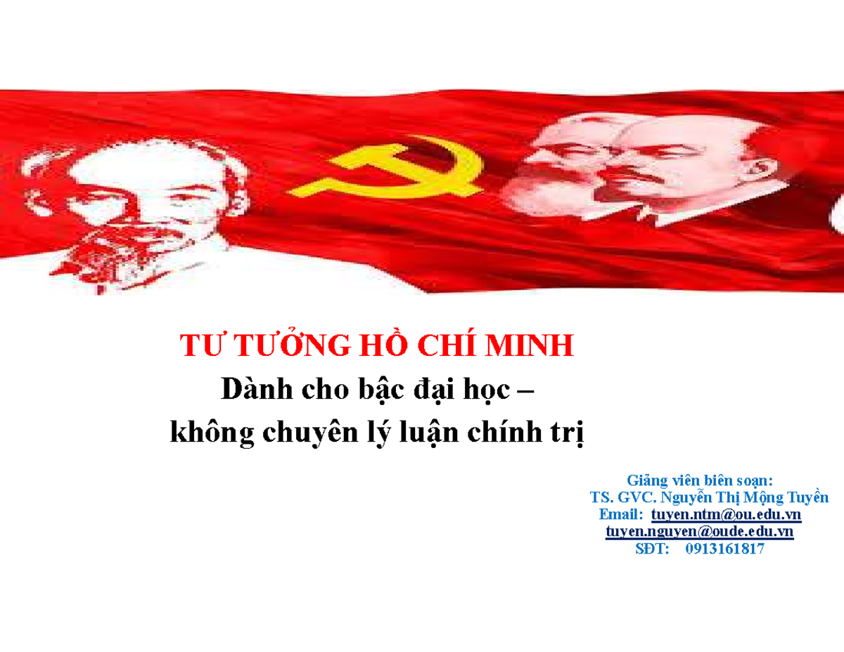 Slide ch Æ°Æ¡ng 1 Tthcm - aaaa - TƯ TƯỞNG HỒ CHÍ MINH Dành cho bậc đại ...