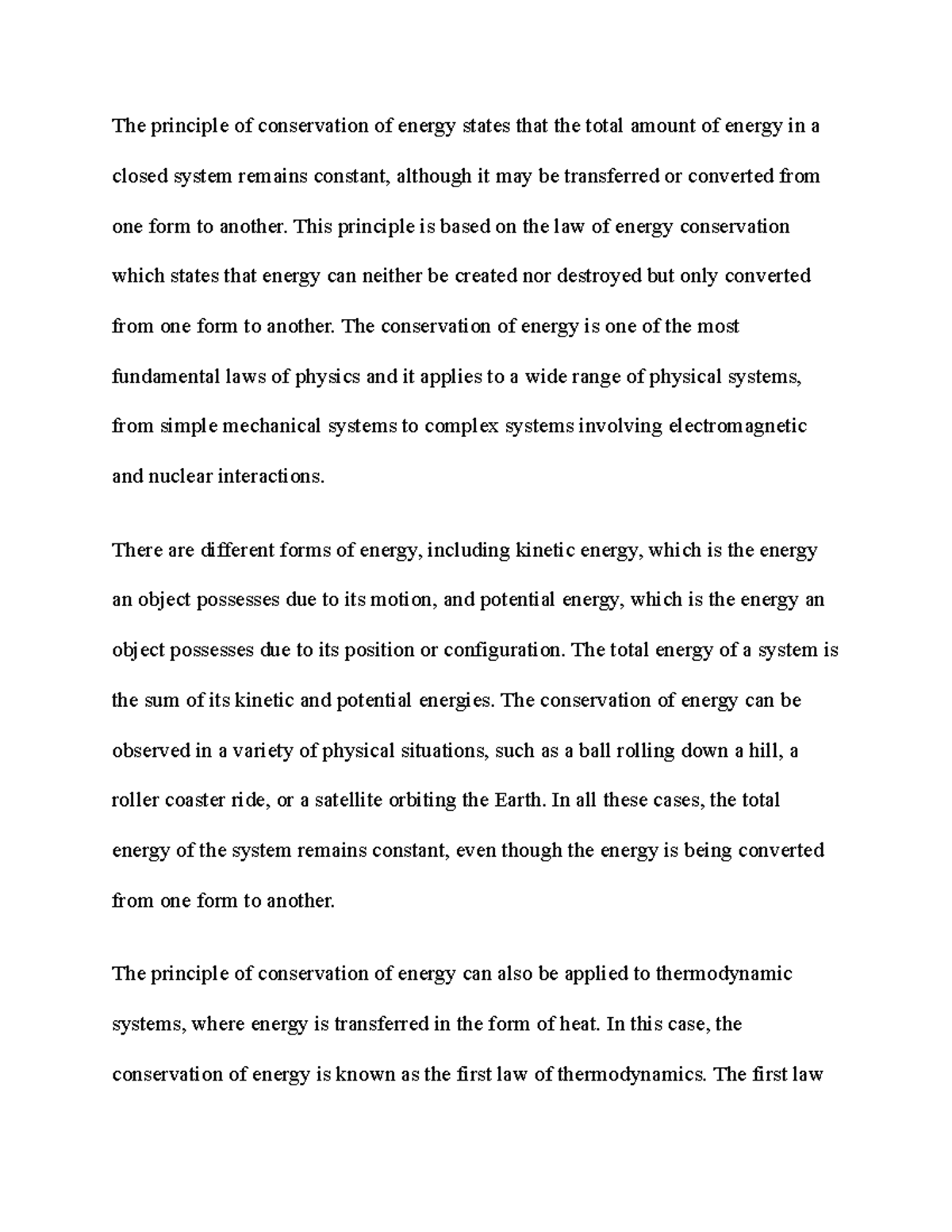 Conservation of Energy Notes Practice Problems - The principle of ...