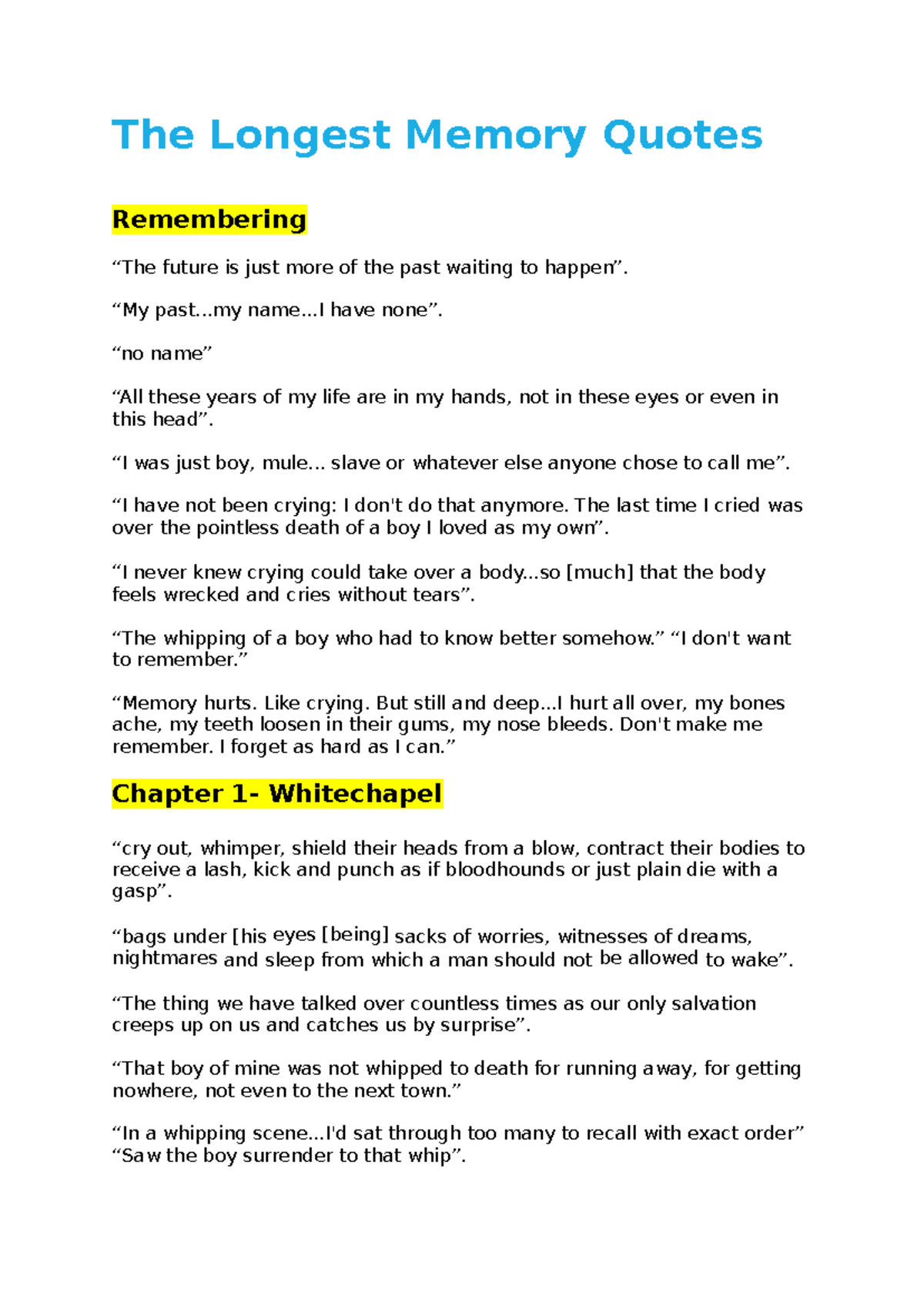 Comprartive-Quotes - Comparative quotes - The Longest Memory Quotes ...