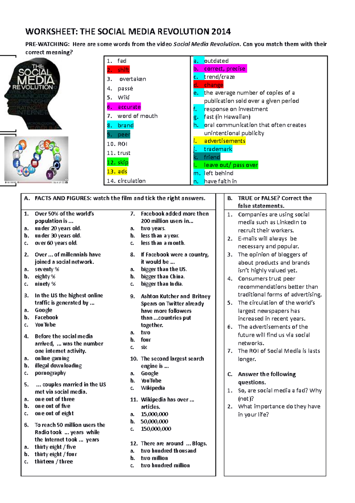 The-social-media-revolution-video-movie-activities 97618 - WORKSHEET ...