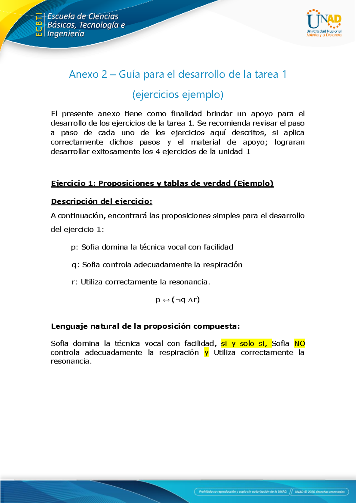 Anexo 2 – Guía para el desarrollo de la tarea 1 (ejercicios ejemplo) - Se recomienda revisar el ...