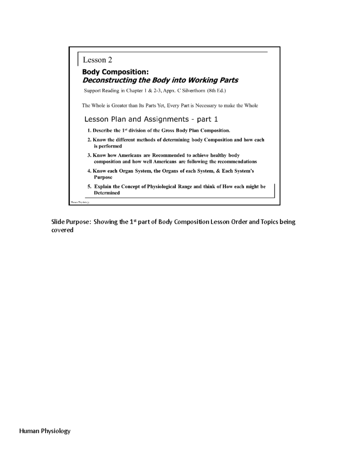 02A Body Composition-1 Notes 2023 - Slide Purpose: Showing the 1st part ...